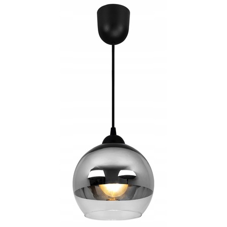 Pendul modern, Light Home, Bergen, Metal/Sticla, LED, 90cm, E27, Negru ...