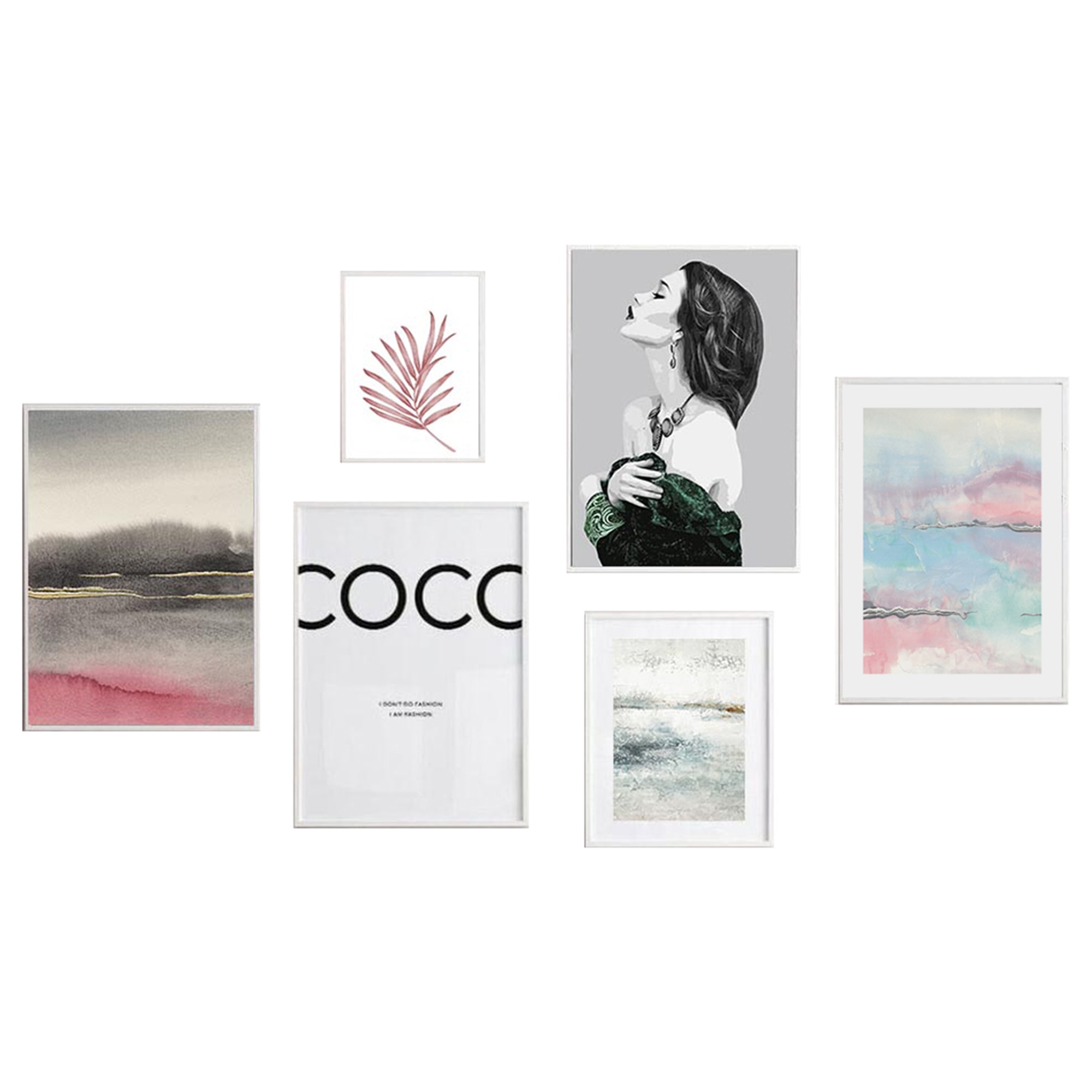 Set tablouri decorative Vavien Artwork, Model 93, rama MDF, 4 bucati ...