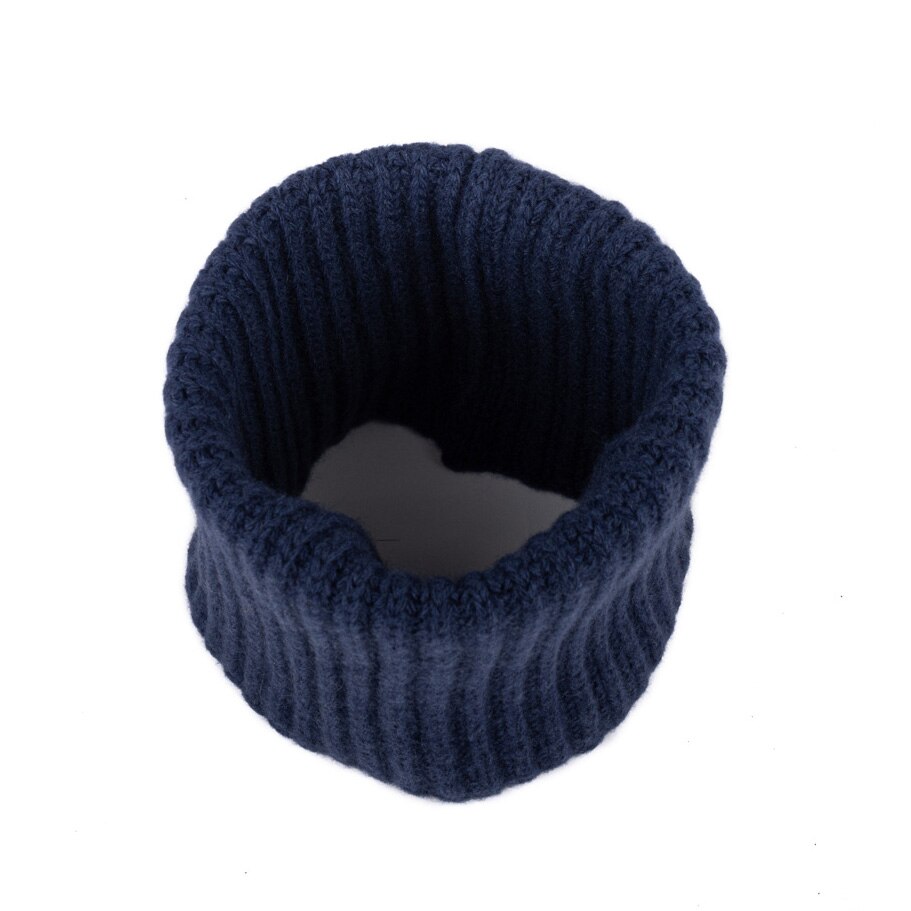 Fular circular pentru femei din mix de casmir si lana merinos, albastru ...
