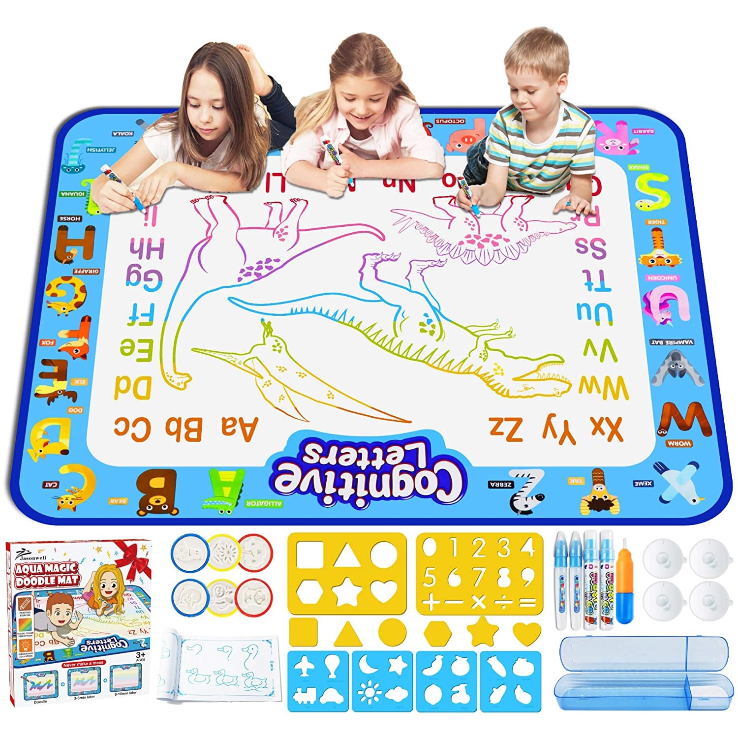 Mapa educationala de colorat, cu apa si sabloane cu numere, litere si ...