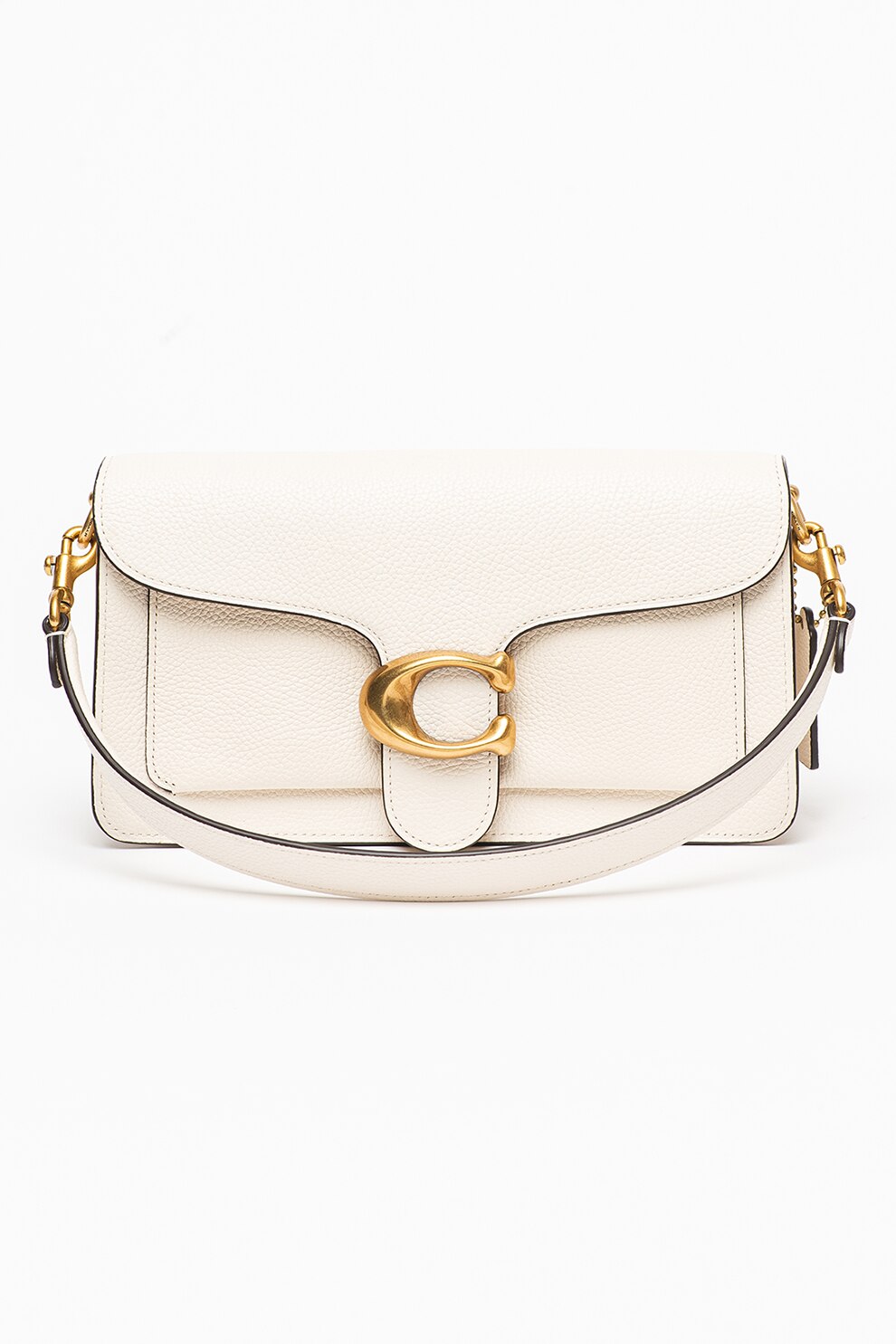 Coach, Geanta crossbody din piele cu logo metalic Tabby, Maro nisip ...