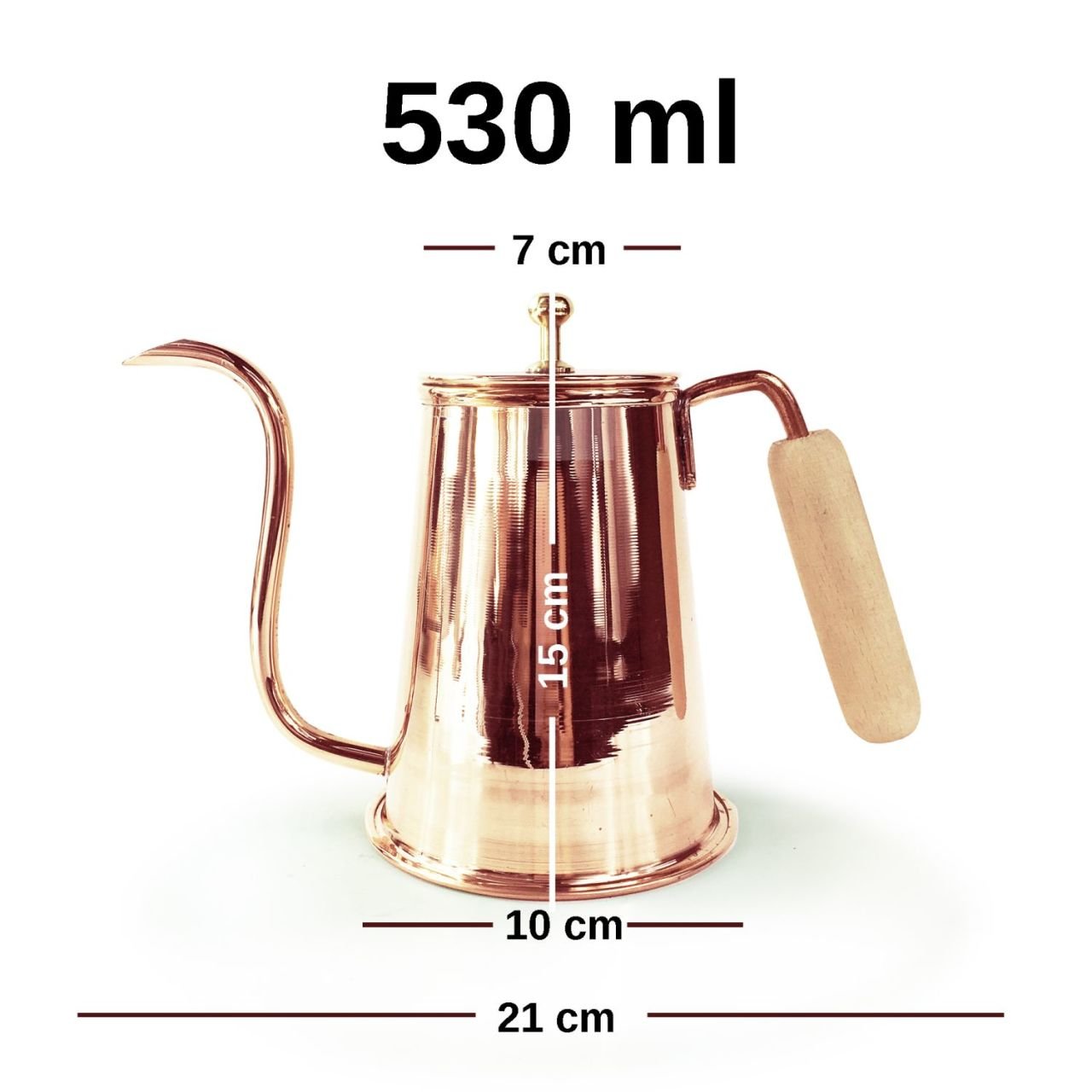 Ceainic turcesc din cupru lucrat manual 530 ml - eMAG.ro