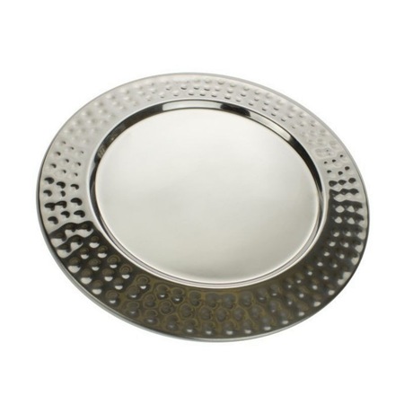 Tava rotunda pentru servire, inox, cu model, 30 cm - eMAG.ro