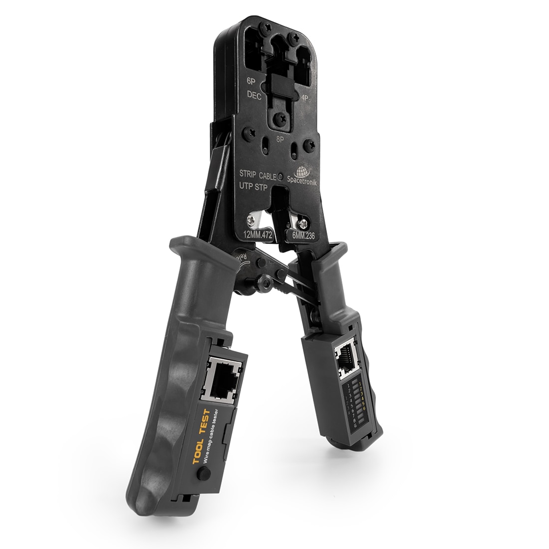 Spacetronik NT-CT04 LAN krimpelő szerszám RJ45, RJ11, RJ12 teszterrel ...