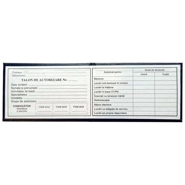 Legitimatie - Talon autorizare electrician 200x70mm - eMAG.ro