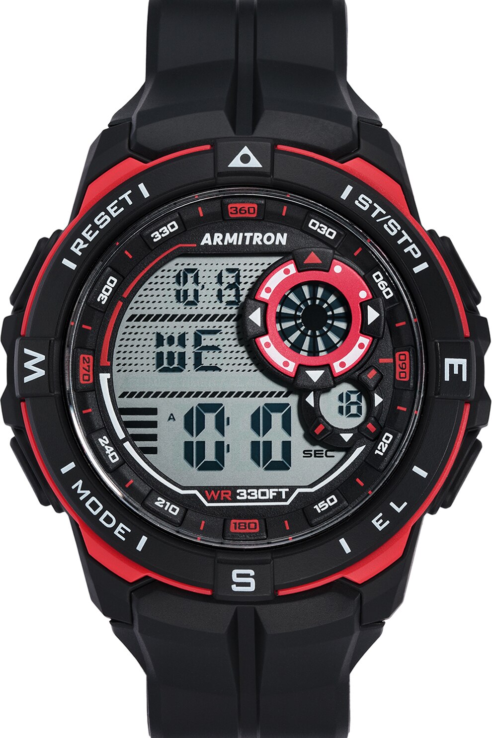 Armitron, Ceas cronograf digital cu logo, Negru, Rosu - eMAG.ro