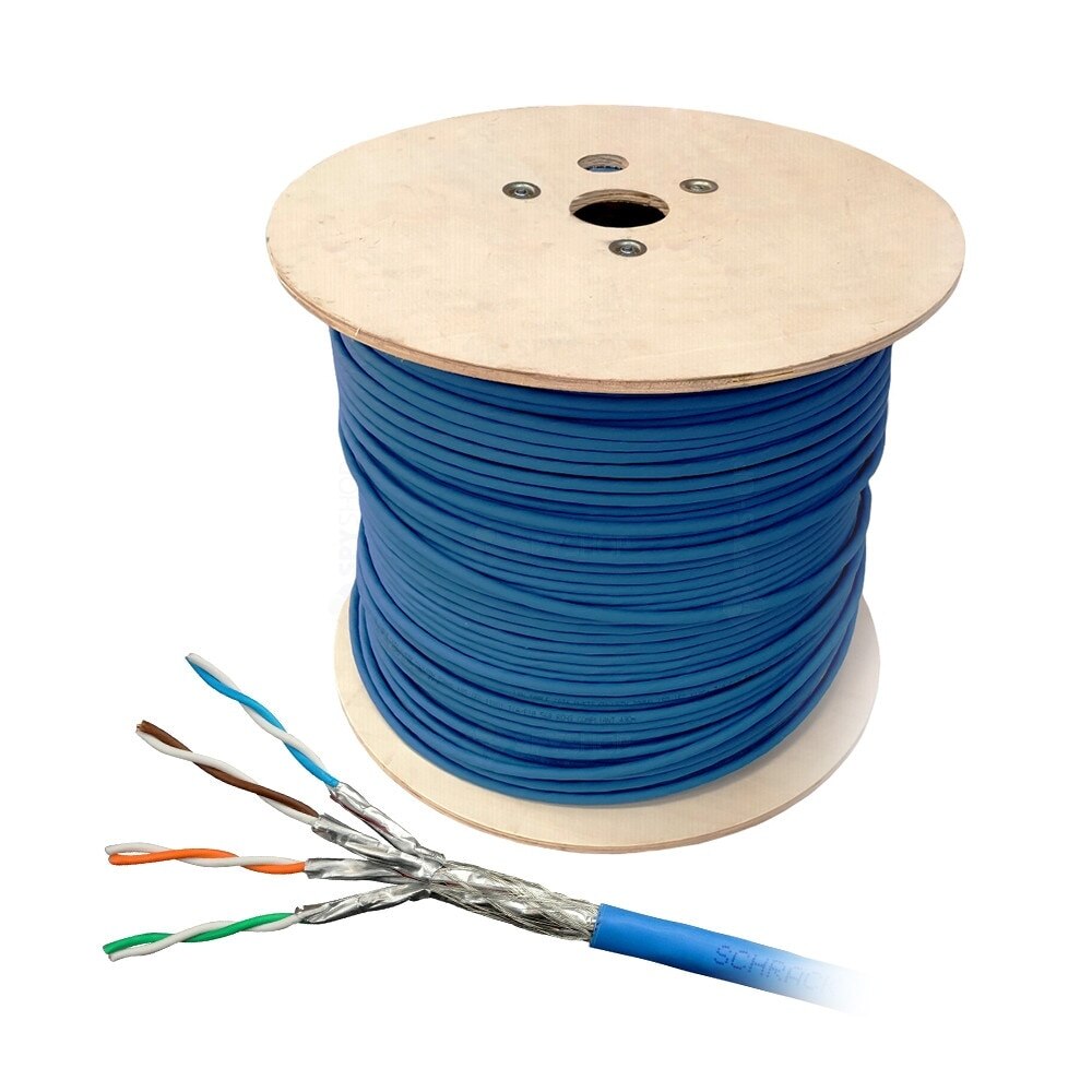 Cablu S/FTP Cat7, 4x2xAWG23/11000Mhz, LS0H, Dca, 30%, albastru - eMAG.ro