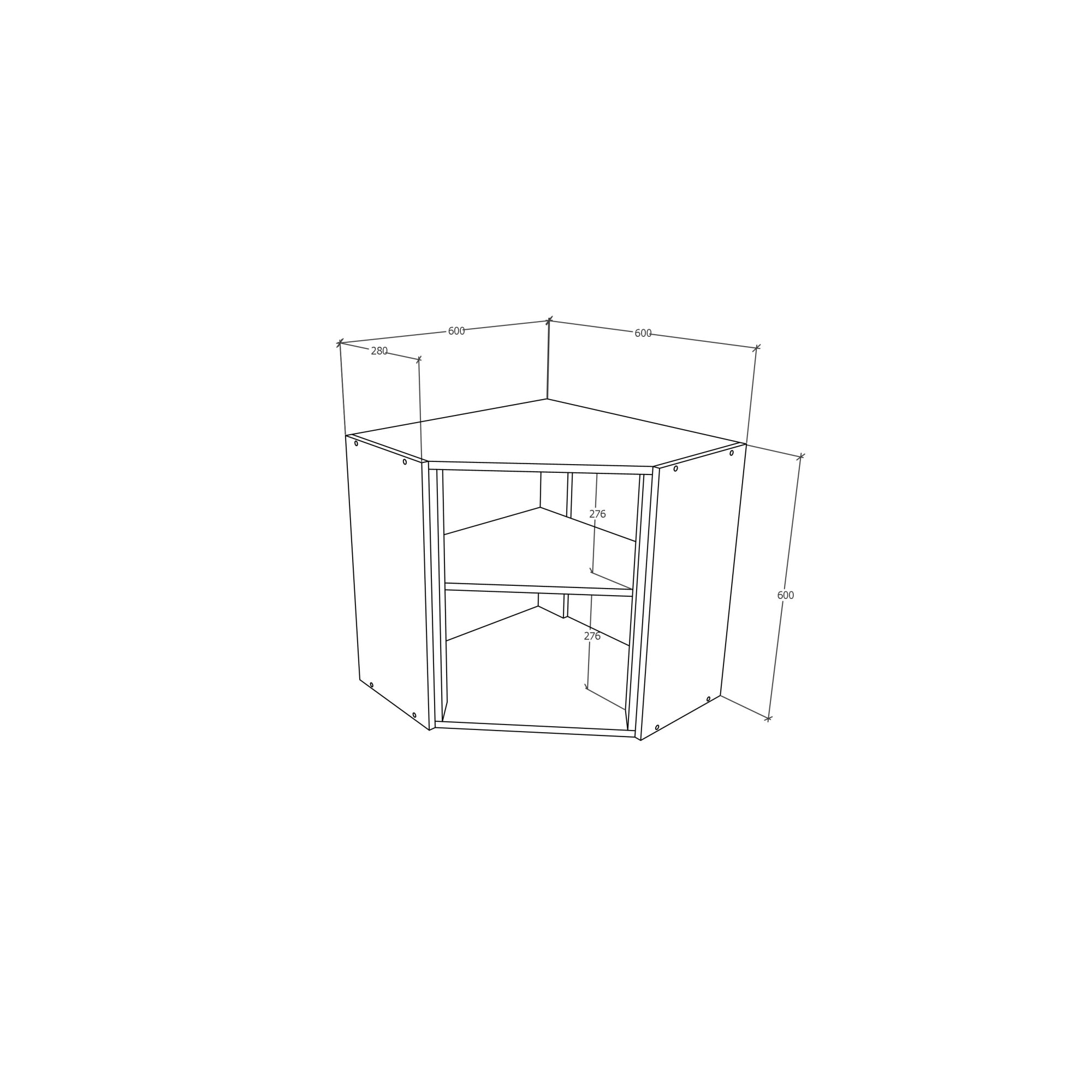 Corp Superior Colt haaus Karo, Lemn Natural/Alb, 60 x 60 x 60 cm - eMAG.ro