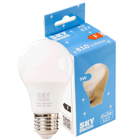 Set 10 becuri LED SkyElectric, A60, 9W, E27, lumina rece - eMAG.ro
