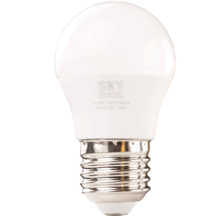 Bec LED SkyElectric, sferic, 7W, E27, lumina rece - eMAG.ro
