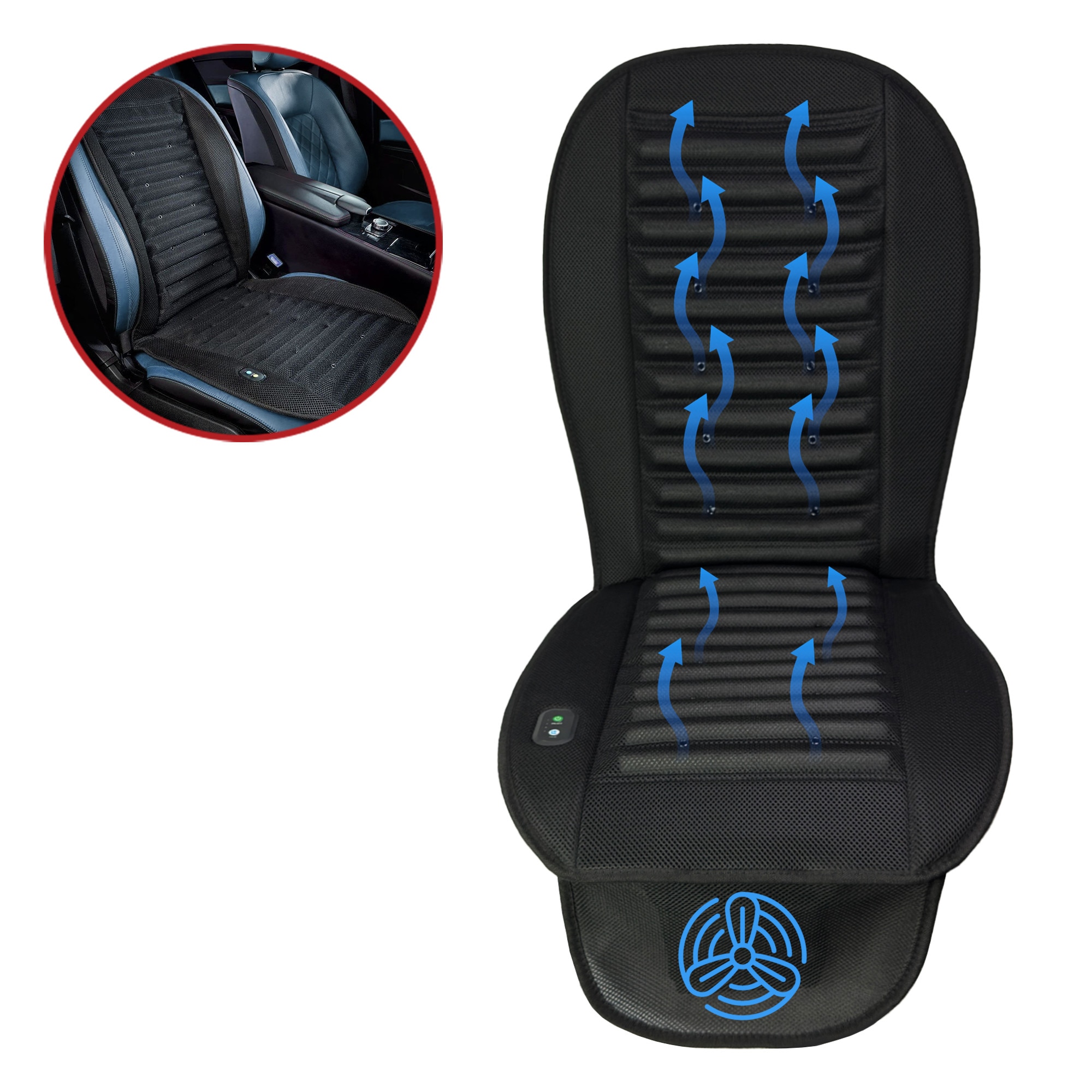 Husa scaun auto cu ventilatie, 3 trepte de reglare, alimentare 12 V ...
