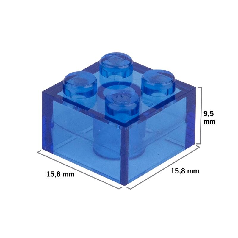 Set de constructie, Q-Bricks, Model 2x2 Sky blue, 500 de piese, 15.8 x ...