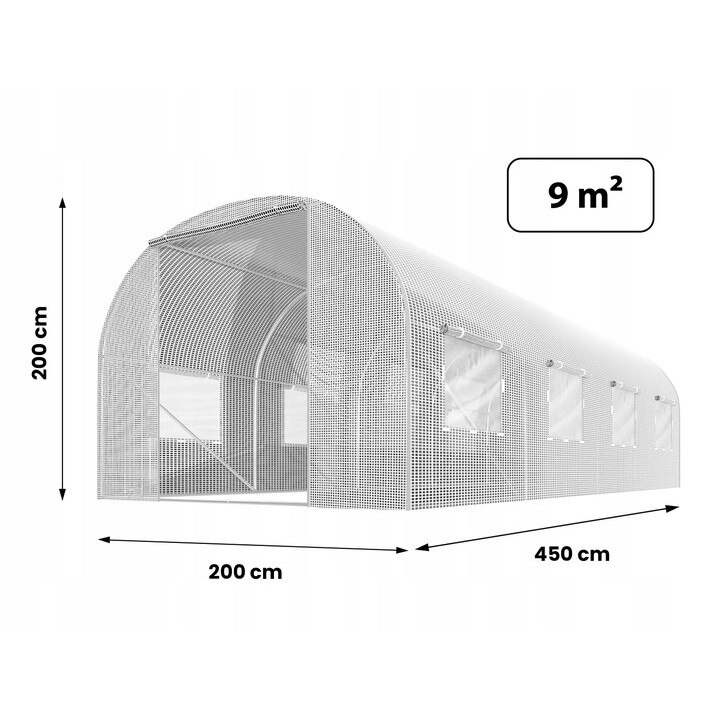 Solar Sera 9mp pentru Gradina cu 6 Ferestre Laterale, Plase de Tantari ...