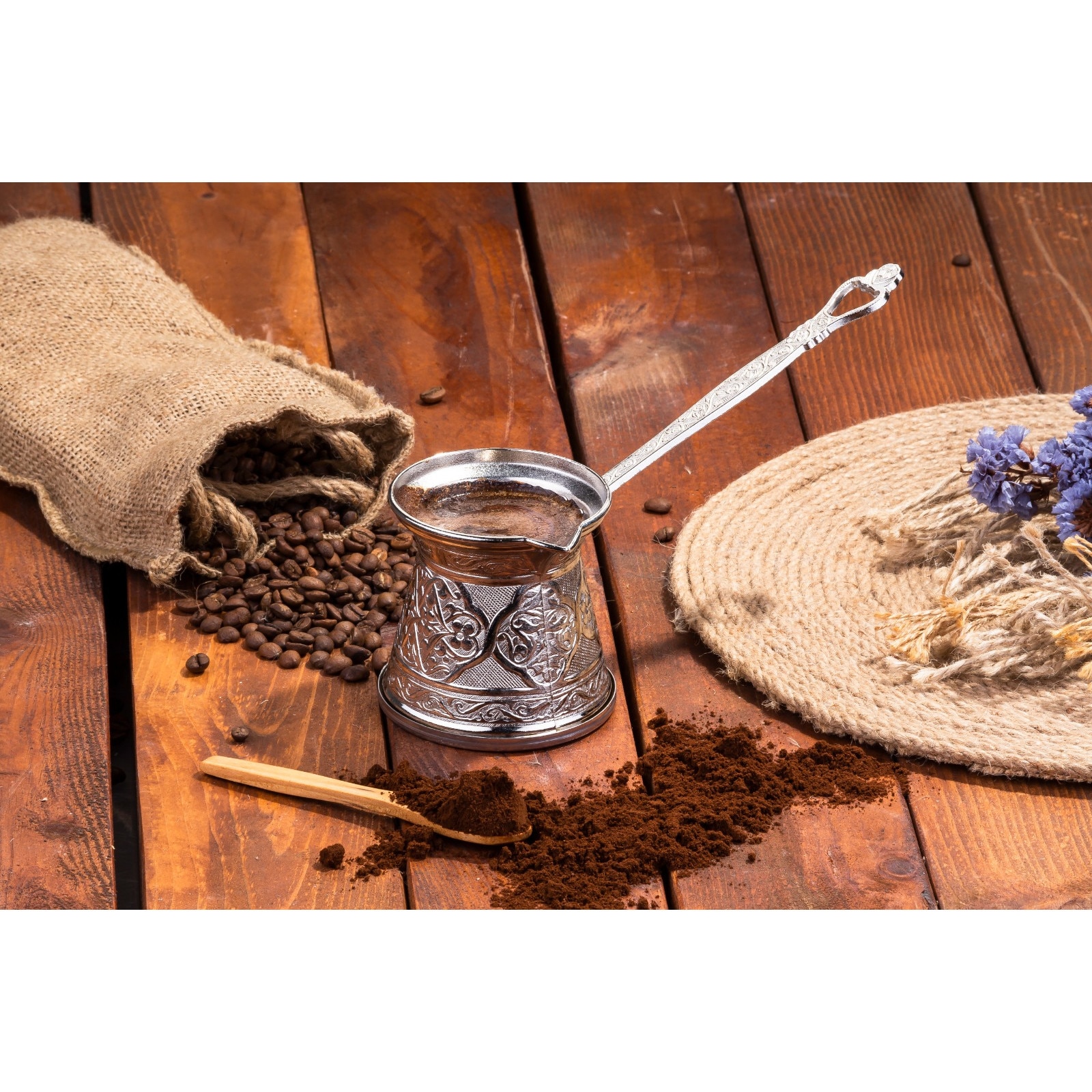 Ibric cafea turceasca in stil otoman, AYVALI Cezve, Zamac si Inox ...