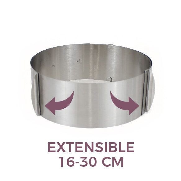 Forma inox extensibila pentru patiserie sau cofetarie, diametre 16-30 ...