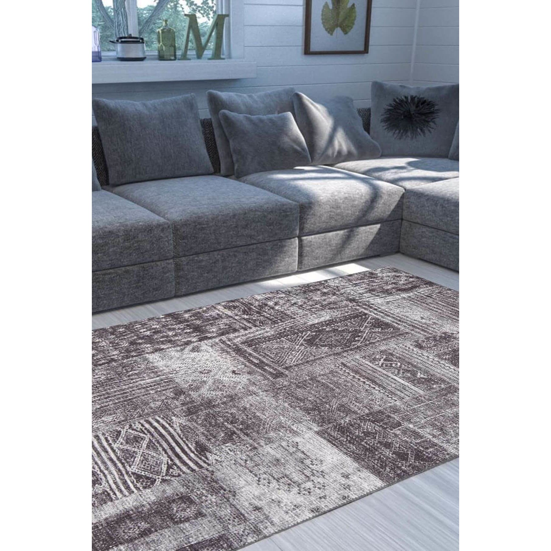 Covor patchwork Norm Soul Alz-211 cu print digital 3D, 152 X 230 cm ...