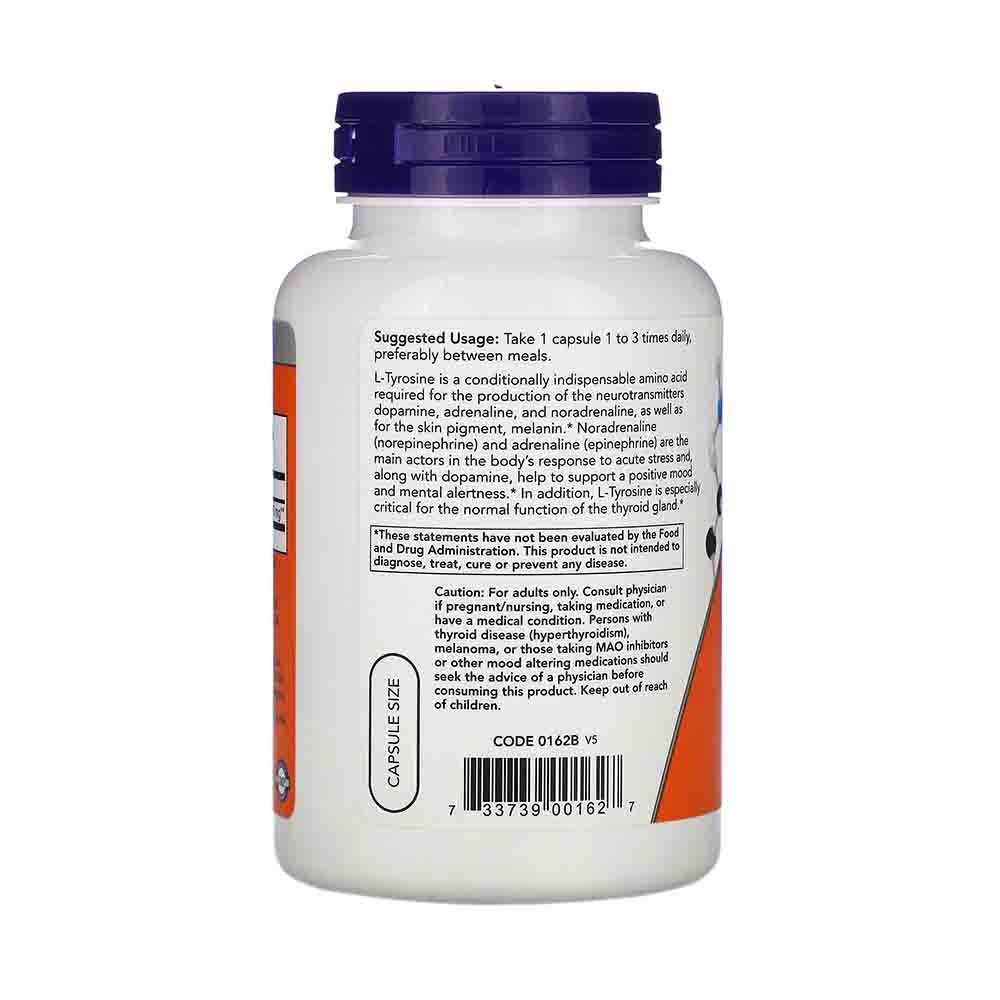 L-Tyrosine, Tirozina 500mg, Now Foods, 120 capsule - eMAG.ro