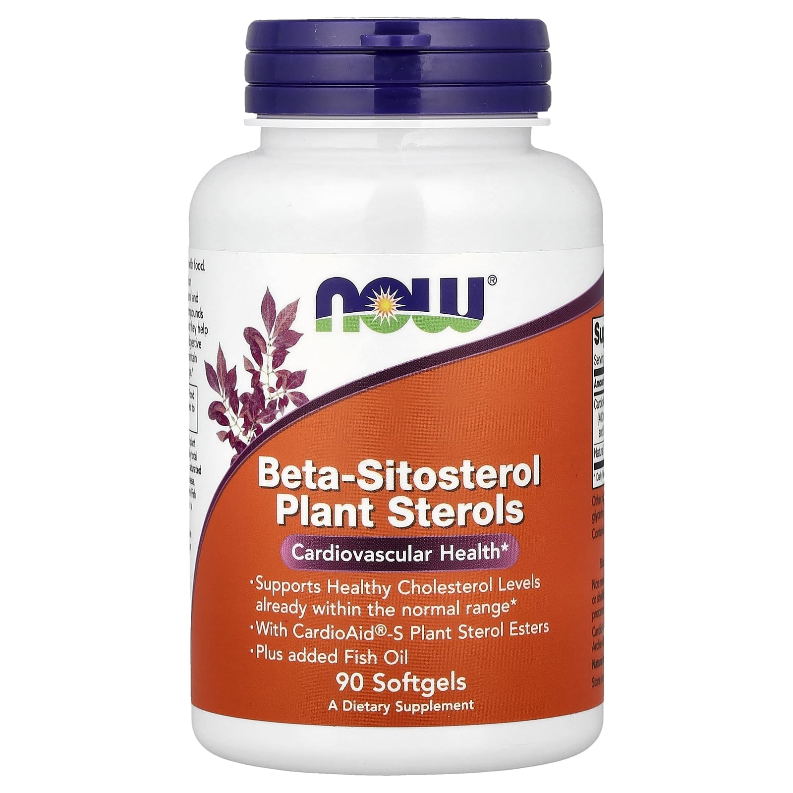 Beta Sitosterol Plant Sterols (Colesterol), Now Foods, 90 softgels ...