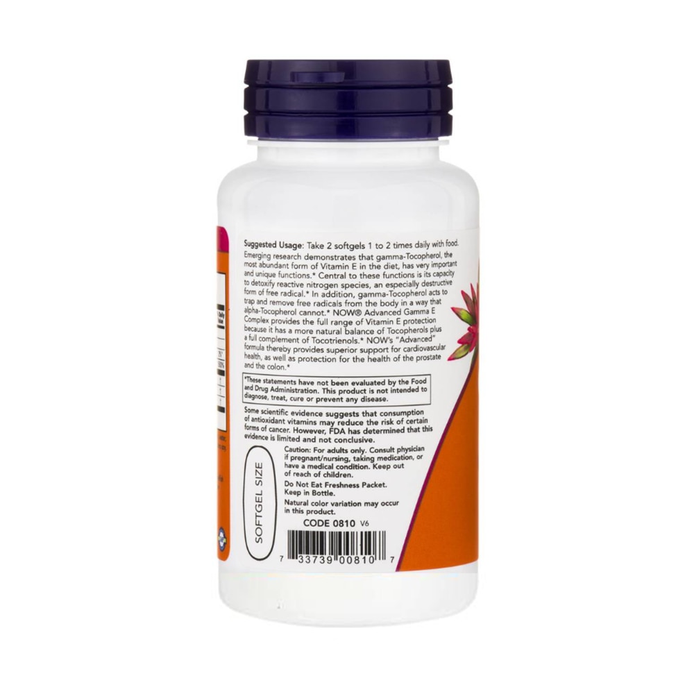 Advanced Gamma E Complex (Vitamina E), Now Foods, 60 softgels - eMAG.ro