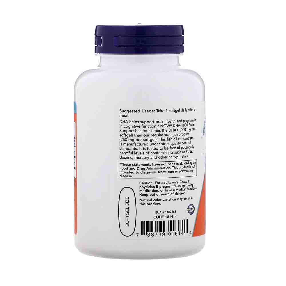 DHA-1000 Brain Support (Omega 3), Now Foods, 90 softgels - eMAG.ro