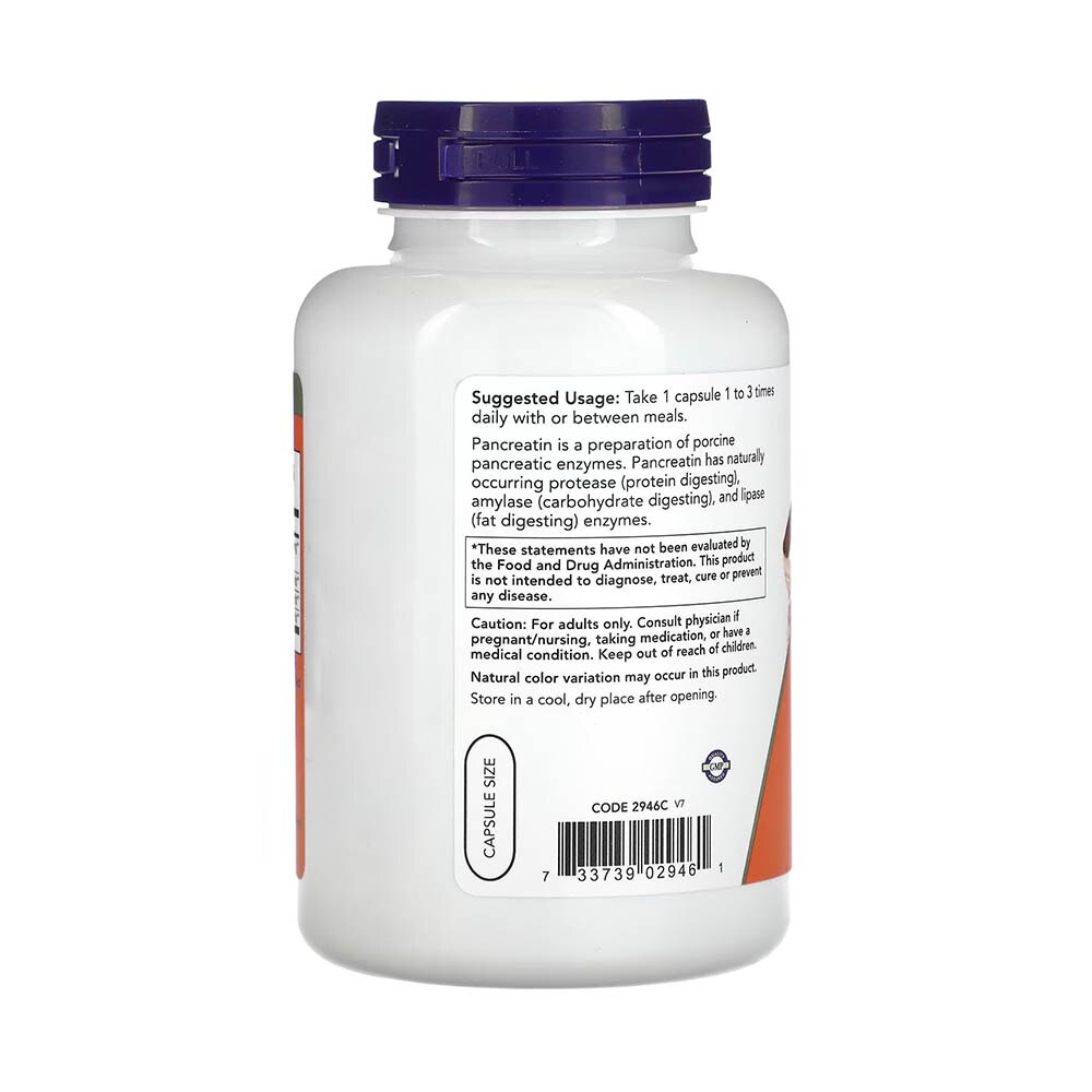 Pancreatin, 10X (Enzime) 2000 mg, Now Foods, 250 capsule - eMAG.ro