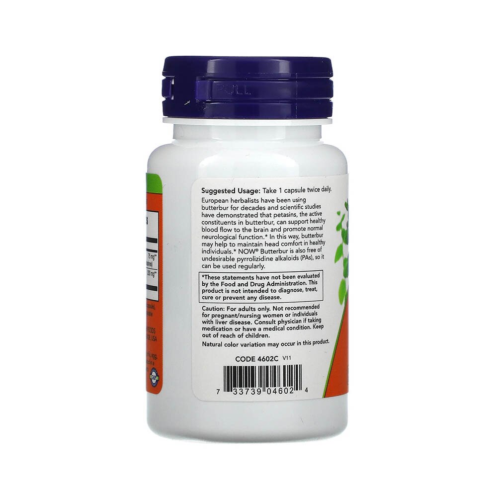 Butterbur Extract with Feverfew, 75 mg, Now Foods, 60 capsule - eMAG.ro