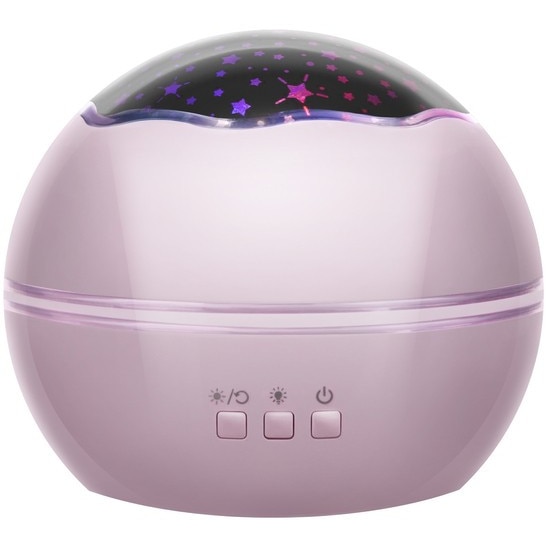 Lampa de noptiera cu proiector, cupola rotativa, 2 moduri, roz, 230V ...