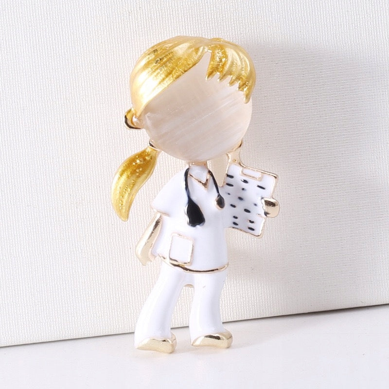 Brosa dama, PINETS, Doctor, Auriu, 2.1 cm x 4.1 cm - eMAG.ro