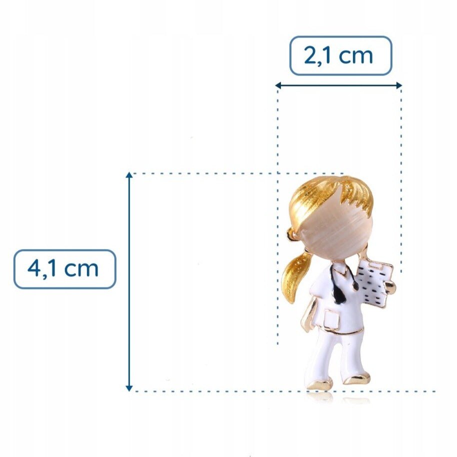 Brosa dama, PINETS, Doctor, Auriu, 2.1 cm x 4.1 cm - eMAG.ro