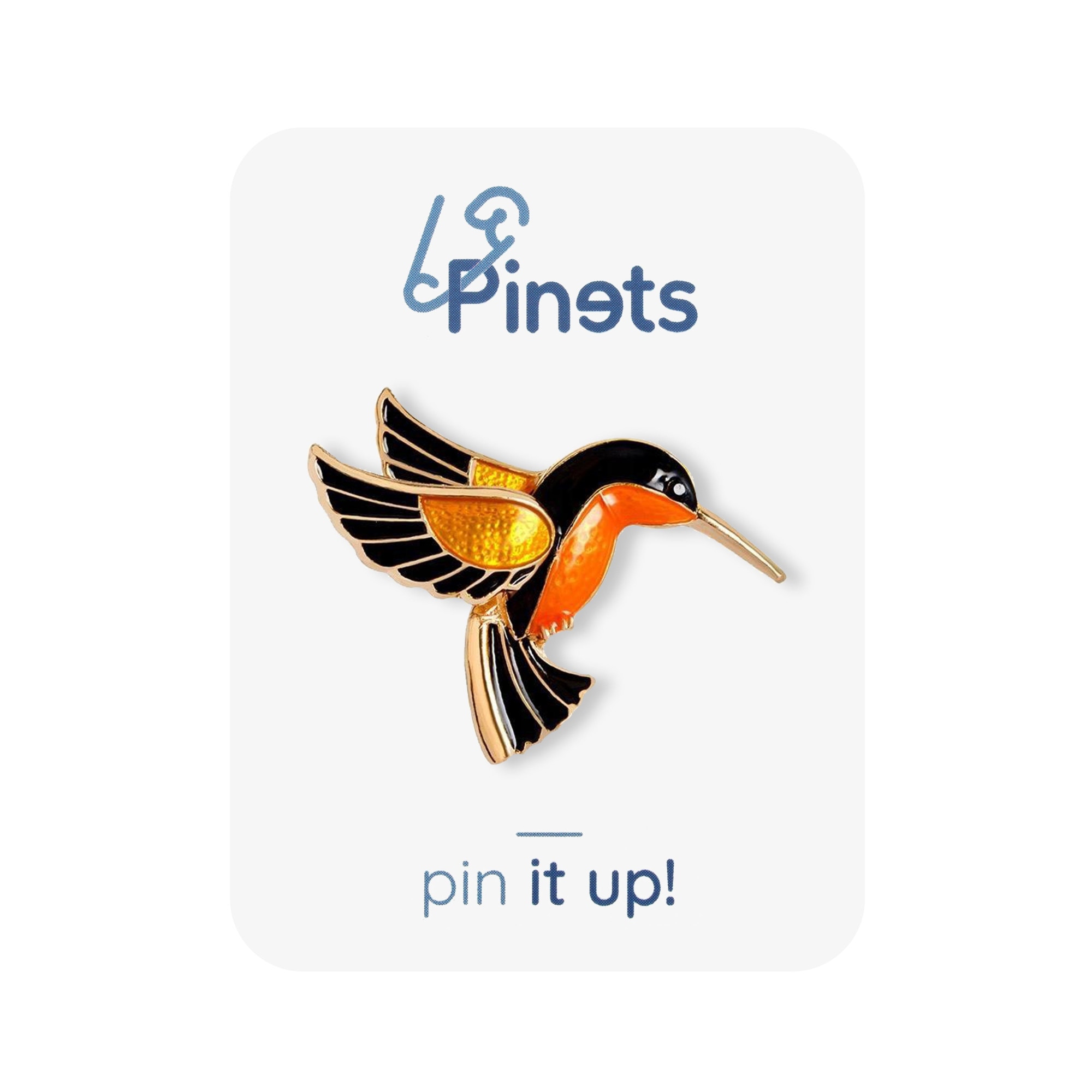 Pin brosa, PINETS, Pasarea Colibri, Auriu, 4.5 cm x 3.2 cm - eMAG.ro