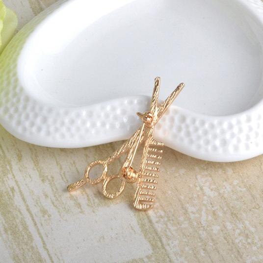Pin brosa, PINETS, Foarfece, Auriu, 3 cm x 6 cm - eMAG.ro