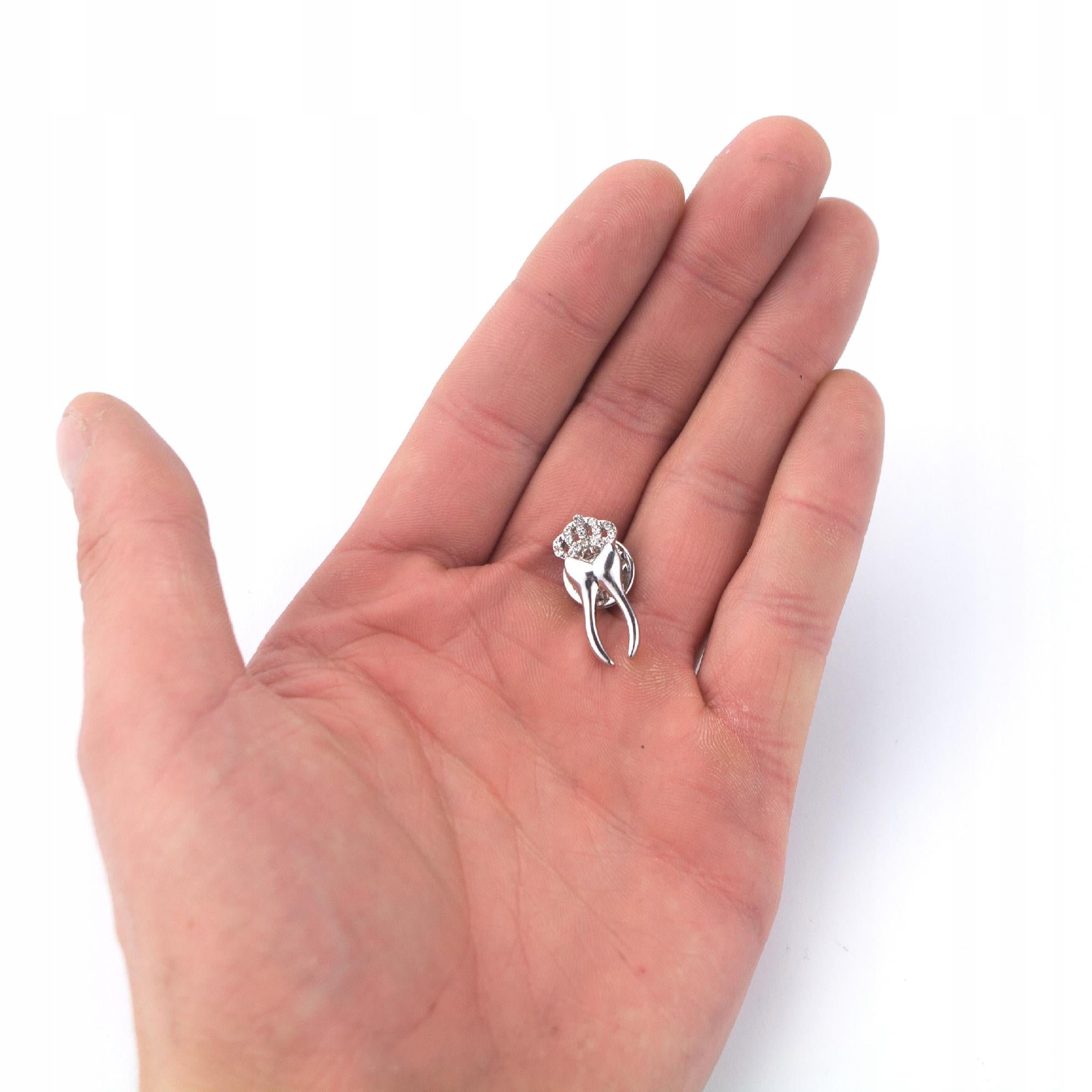 Pin brosa, PINETS, Dinte, Argintiu, 1.0 cm x 2.5 cm - eMAG.ro