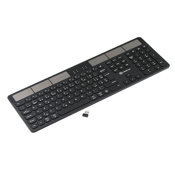 Powerton клавиатура WPKBSS-B CZSK, SolarSlim, безжична, черна, CZ + SK ...
