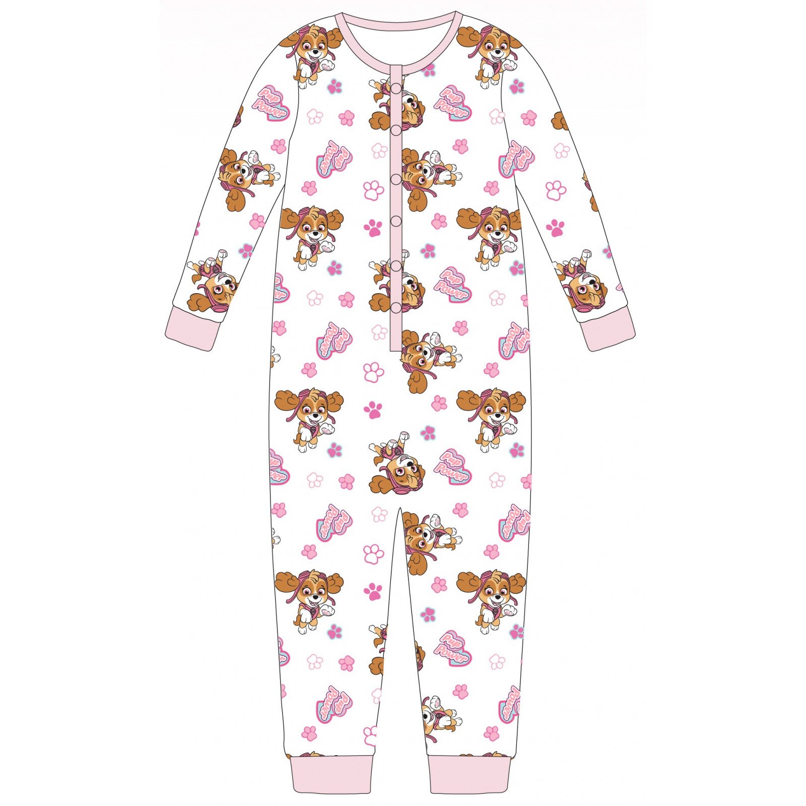 Pijama tip Overall, Paw Patrol 5-6 ani Alb - eMAG.ro