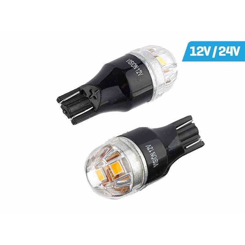 Set 2 becuri T15, LED, 12-24V, WY16W, galben, Canbus, 58302 Vision ...