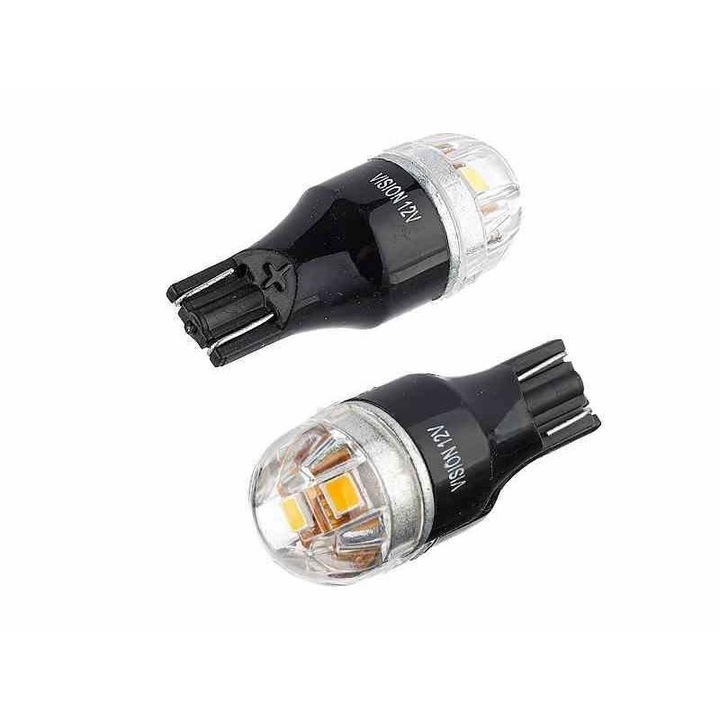Set 2 becuri T15, LED, 12-24V, WY16W, galben, Canbus, 58302 Vision ...