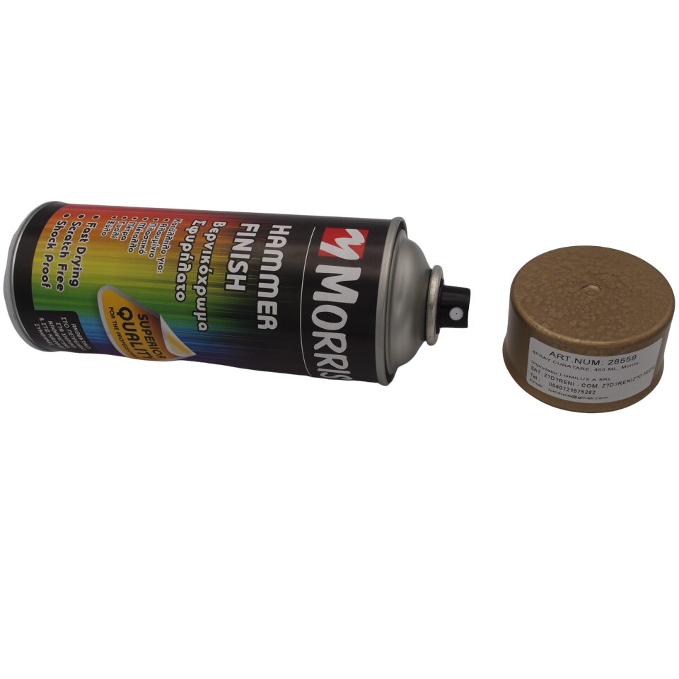 Алкиден цветен спрей, ефект на чук, златист, матов, 400 ml, Morris, за ...