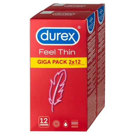 Prezervative, Durex Feel Thin, 2x12 buc - eMAG.ro