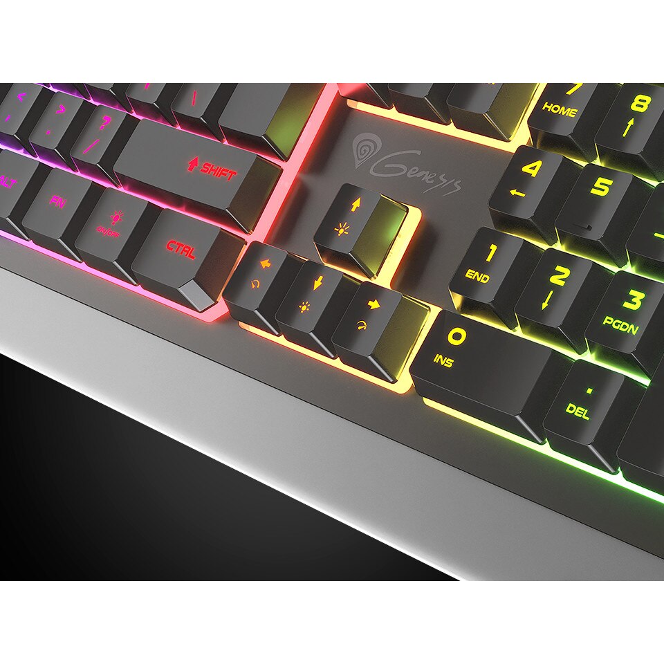 Геймърска клавиатура Genesis NKG-1728, Rhod 350, с кабел, RGB ...