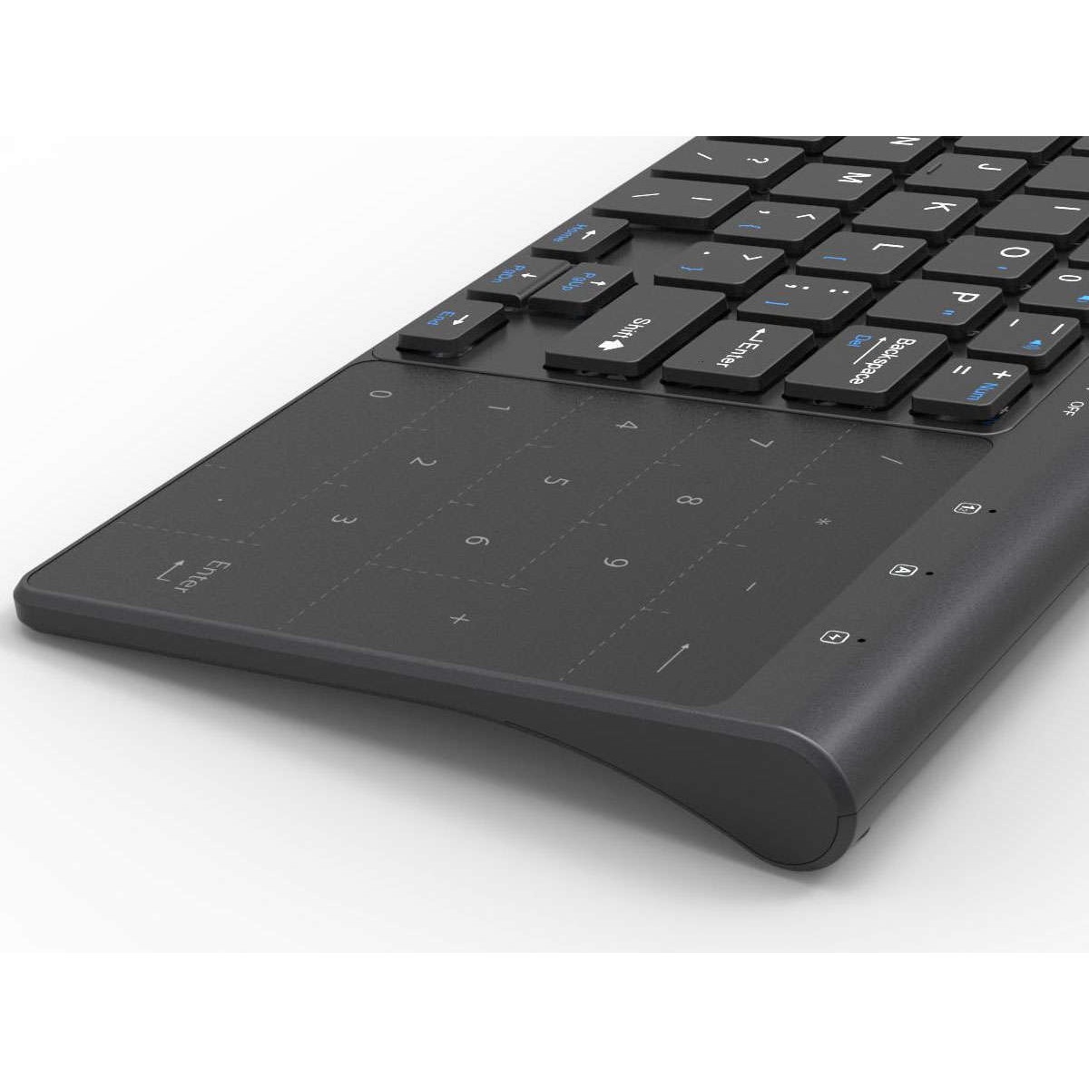 Tastatura wireless Alogy 8909, Bluetooth, touchpad, gri, US layout ...