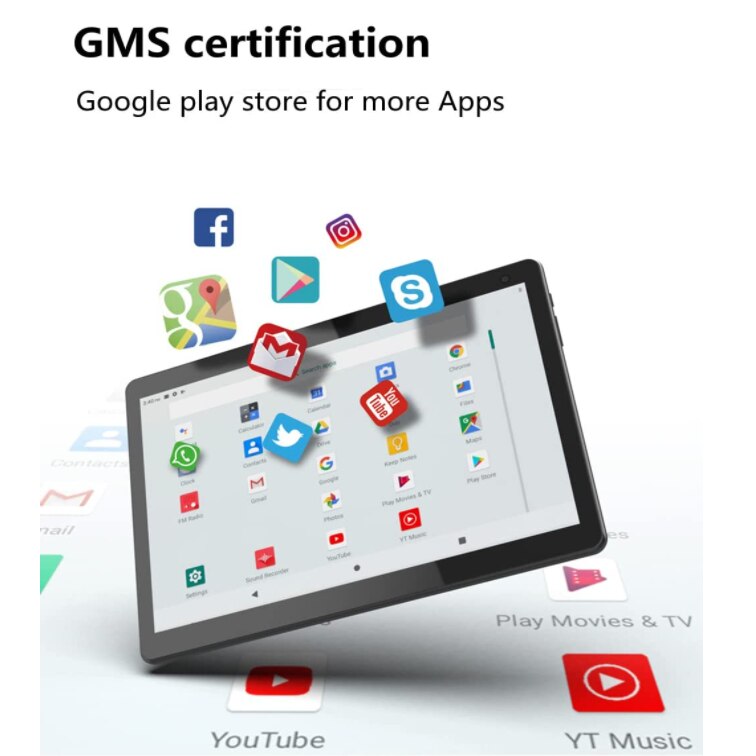 T12 Tablet, Octa Core 1.6Ghz, 10.1"-es HD Kijelző, Android 10.0, 2GB ...