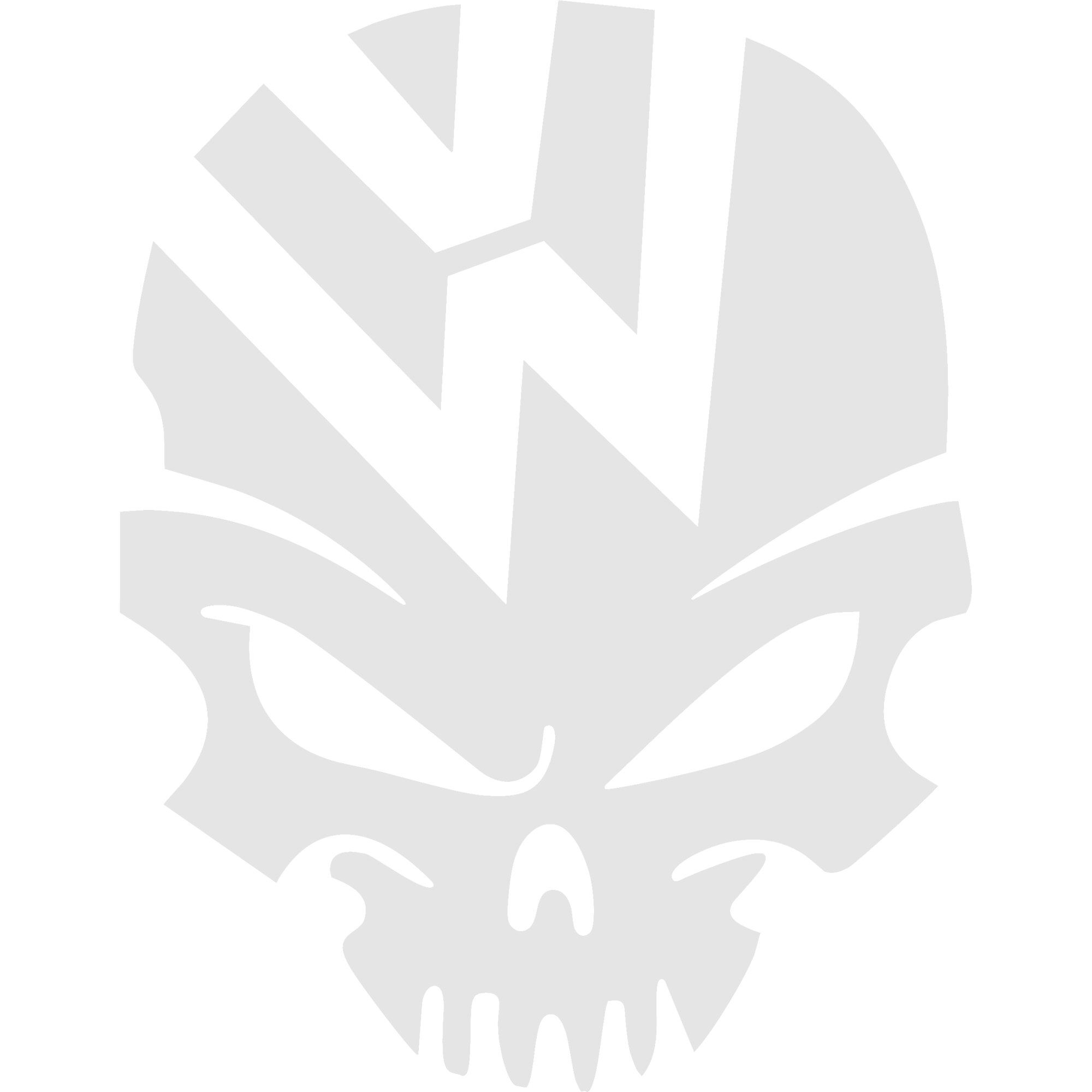 Sticker auto "Craniu schelet volkswagen'', 20x16cm, Alb - eMAG.ro