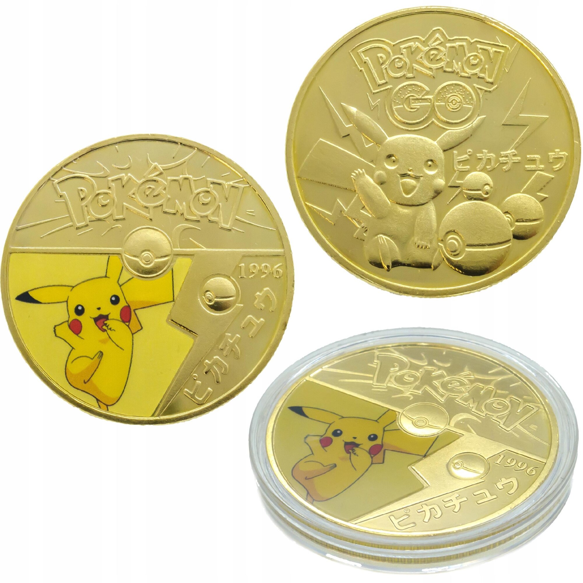 Moneda Pikachu Pokémon, 4 cm, Auriu - eMAG.ro