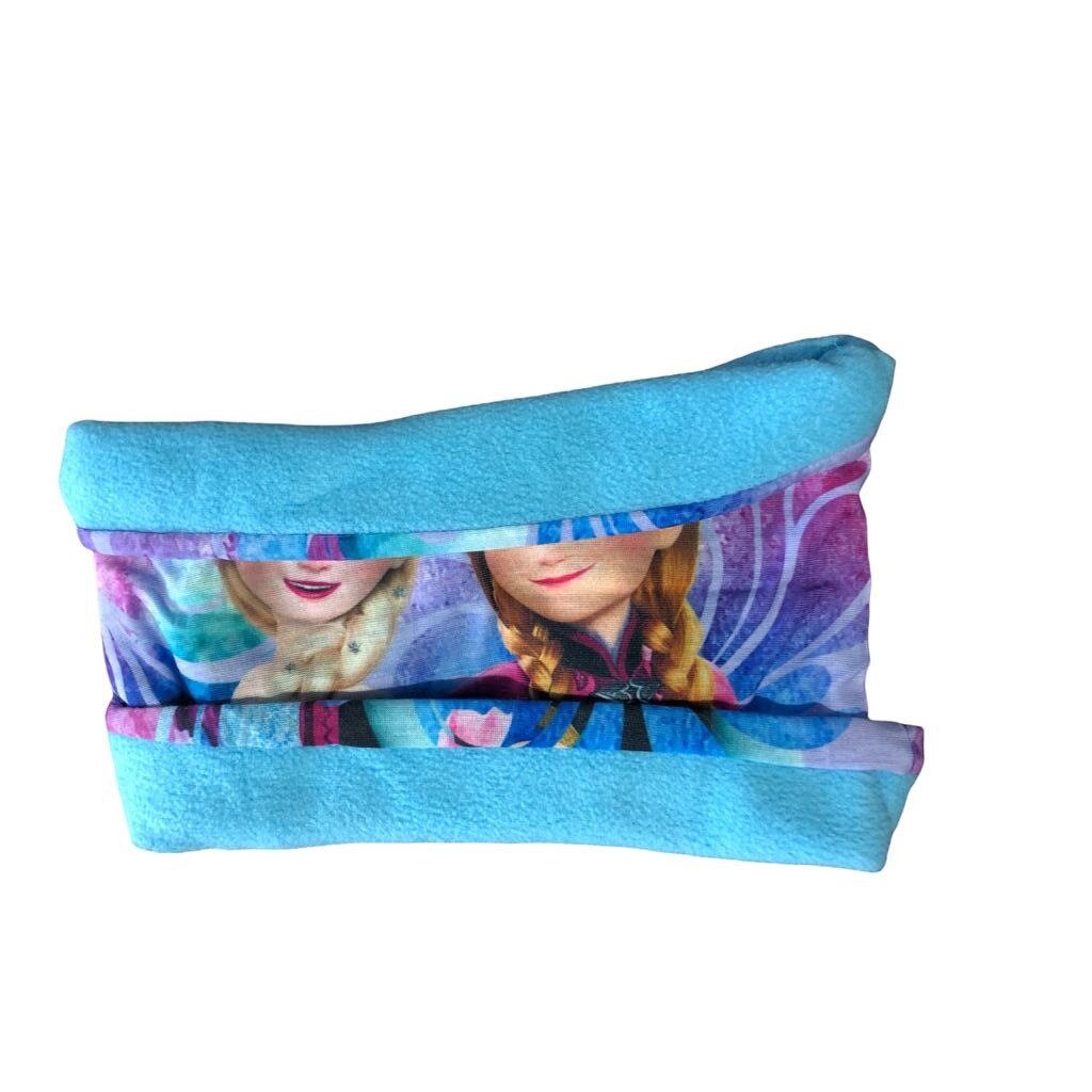 Fular circular Frozen fleece, tip guler, reversibil 50x22 cm Bleu - eMAG.ro