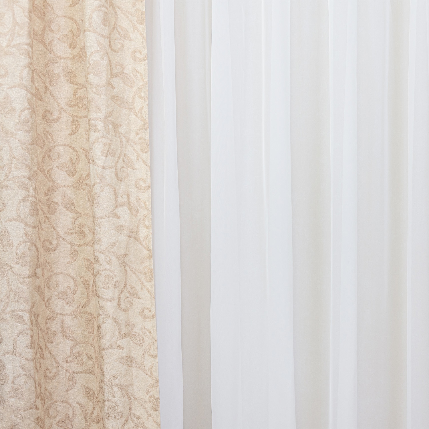 Set 5 piese draperii scurte, Hiko Nostalgie Garden crem 2x140x130cm, cu ...