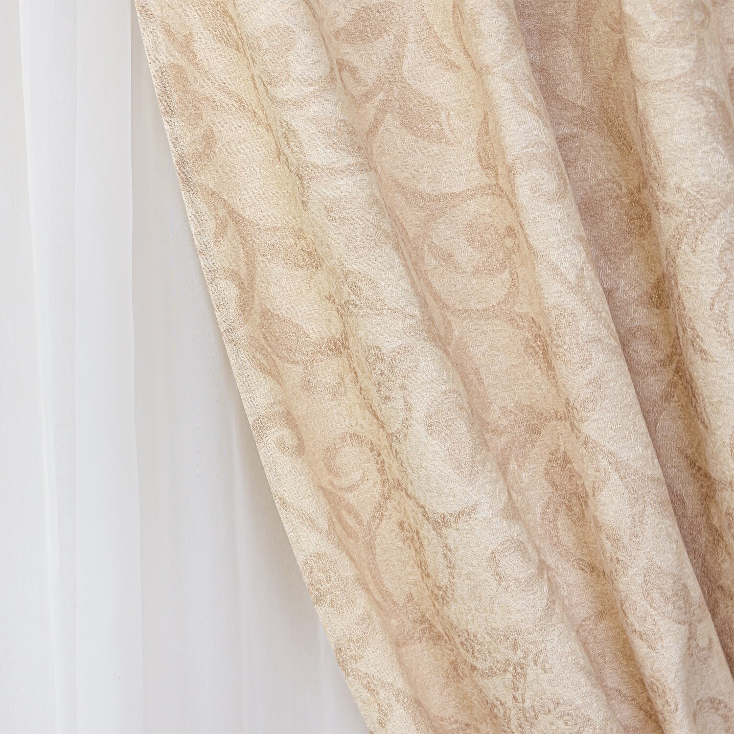 Set 5 piese draperii scurte, Hiko Nostalgie Garden crem 2x140x130cm, cu ...