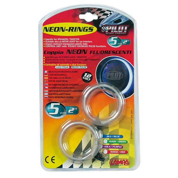 Set 2 lumini auto cu neon, Lampa, 5 cm, Rotund, 12V, Lumina verde - eMAG.ro