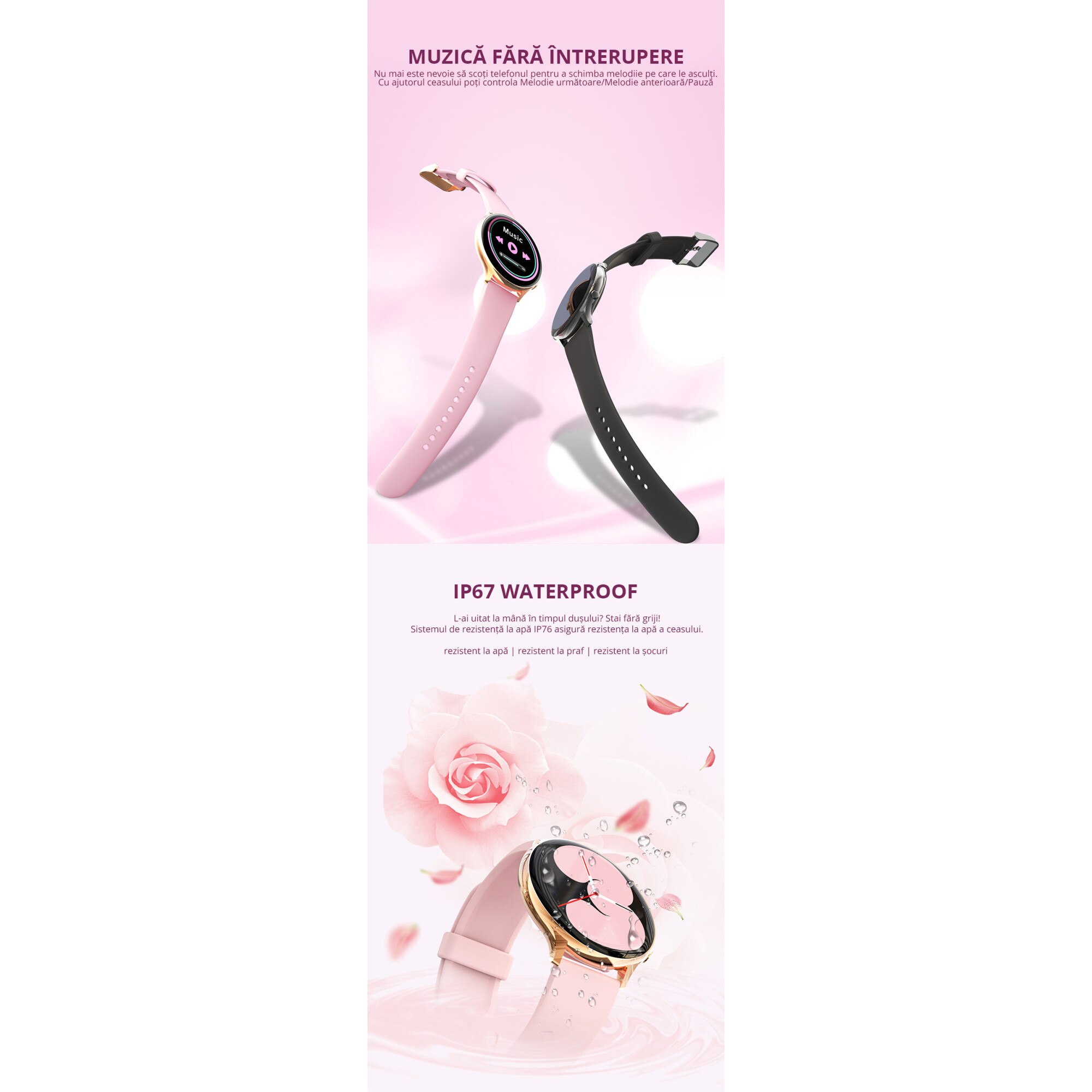 Ceas Smartwatch ZENKABEAT MX5, 1.28'' IPS HD Display, Buton Rotativ, 24 ...