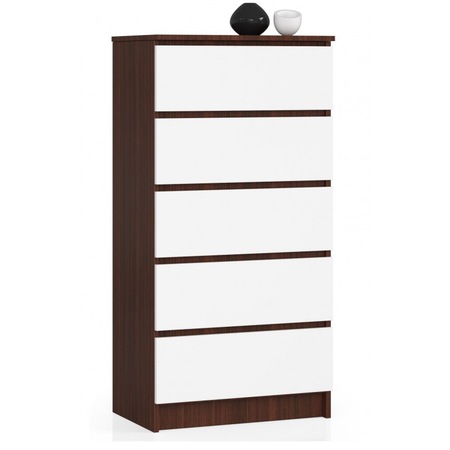 Comoda Akord Furniture Factory, 5 Sertare, 121 x 60 x 40 cm, Pal, Wenge ...