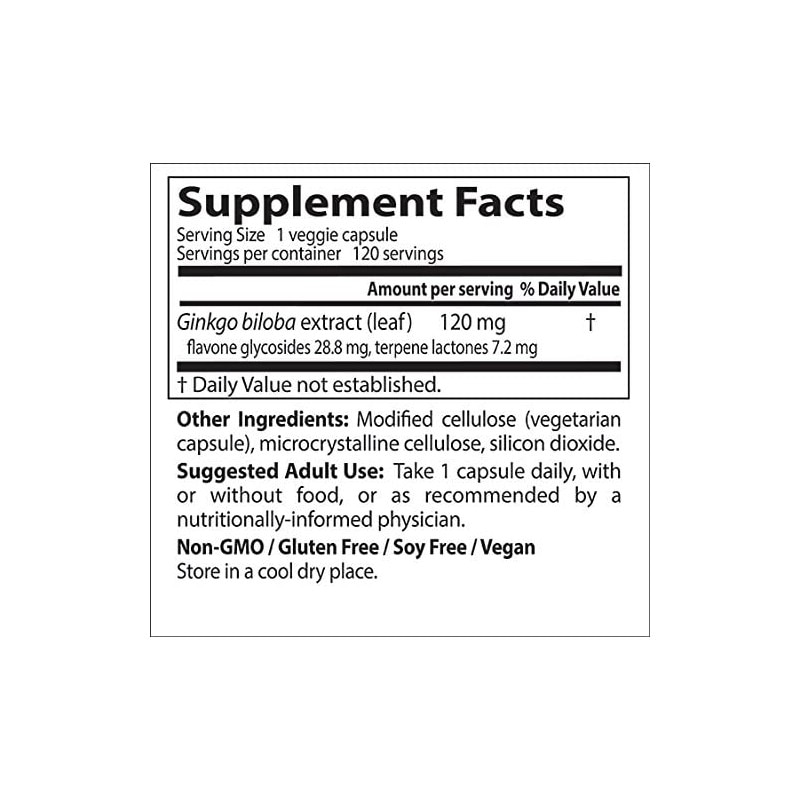 Doctor's Best Extra Strength Ginkgo - 120mg - 120 Capsule - eMAG.ro